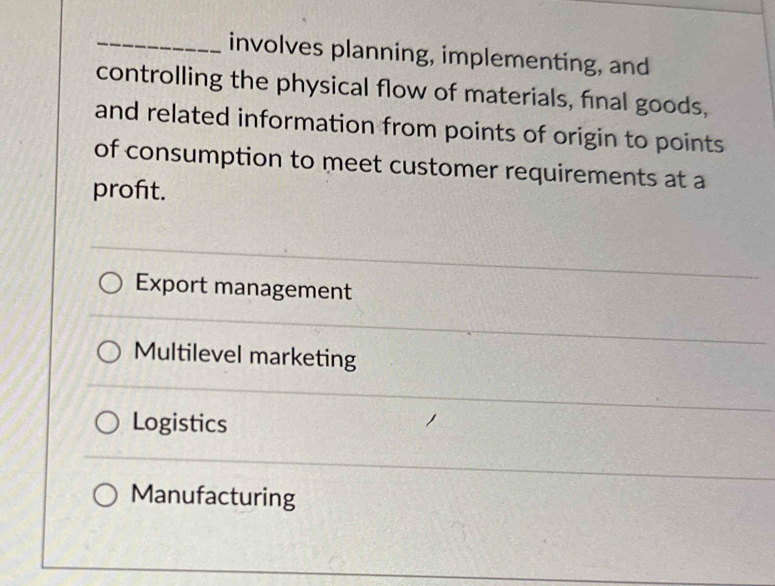 Solved involves planning, implementing, and controlling the | Chegg.com