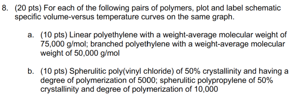 Solved 8. (20 ﻿pts) ﻿For each of the following pairs of | Chegg.com