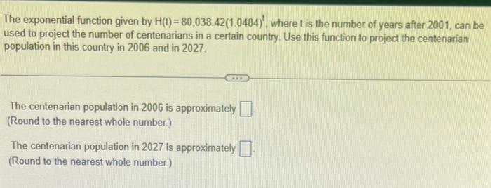 Solved The exponential function given by | Chegg.com