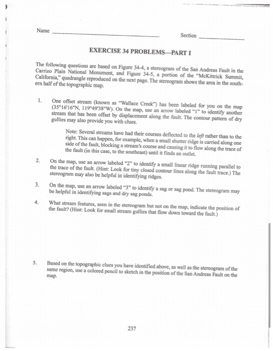 Solved Name Section EXERCISE 34 PROBLEMSPARTI The following | Chegg.com