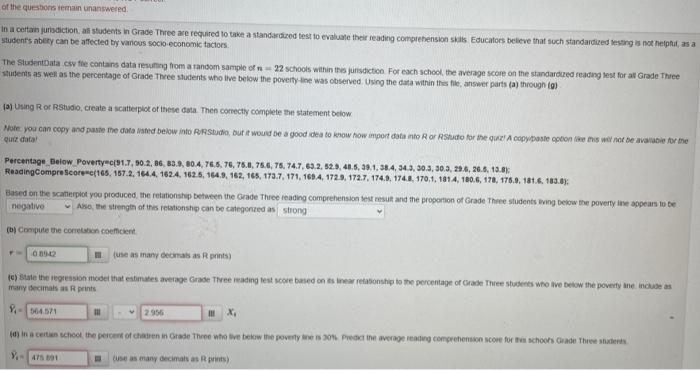 Solved of the questions remain unanswered in a certa | Chegg.com