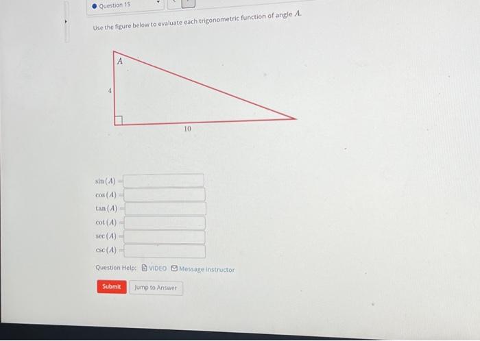 Solved Use the figure below to evaluate each trigonometric | Chegg.com