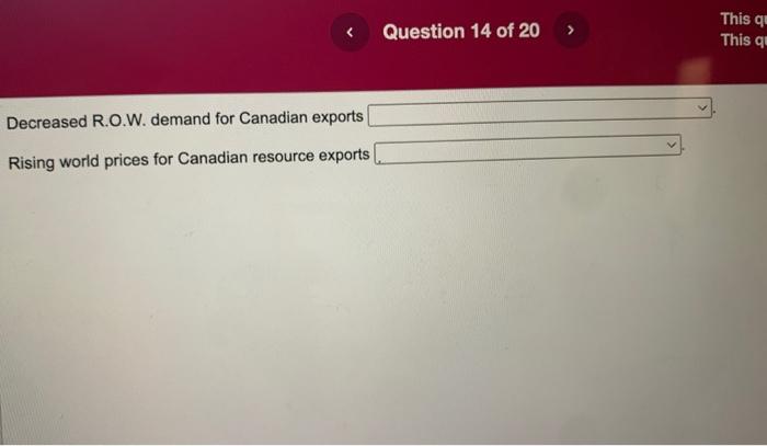 Solved Decreased R.O.W. demand for Canadian exports Rising | Chegg.com