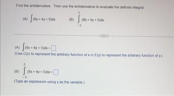 Solved Find the antiderivative. Then use the antiderivative | Chegg.com