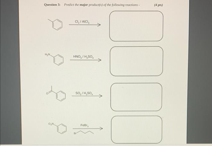 Solved Question 3: Predict the major product(s) of the | Chegg.com