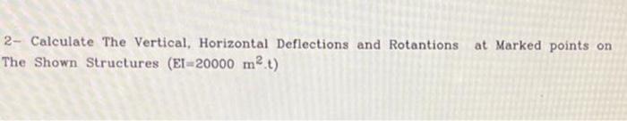 2- Calculate The Vertical, Horizontal Deflections and | Chegg.com