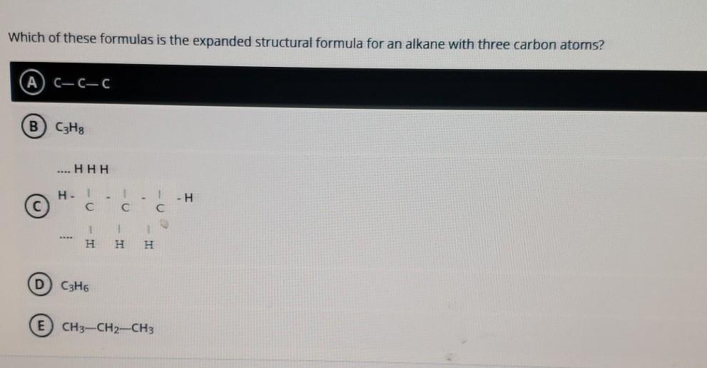 Solved Which of these formulas is the expanded structural | Chegg.com