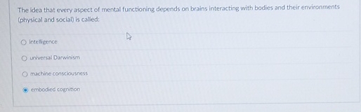 Solved The idea that every aspect of mental functioning | Chegg.com