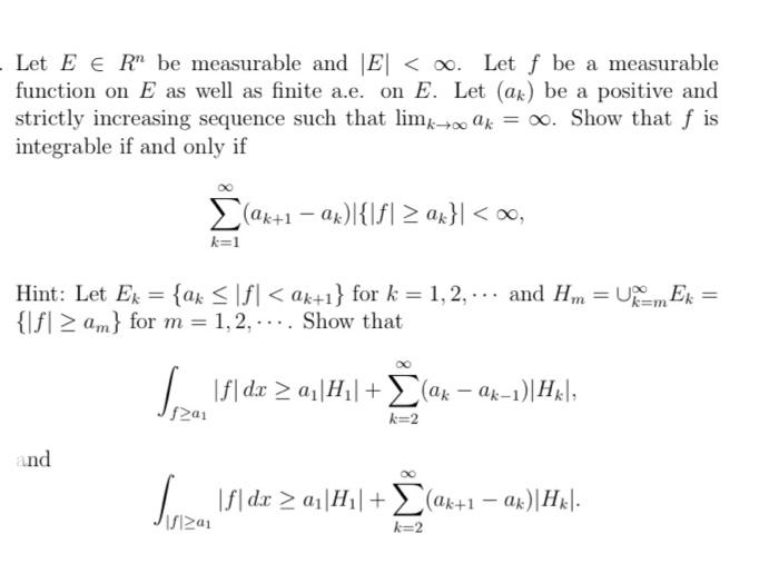 Let E∈Rn be measurable and ∣E∣
