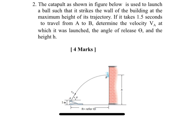 Solved 2. The catapult as shown in figure below is used to | Chegg.com