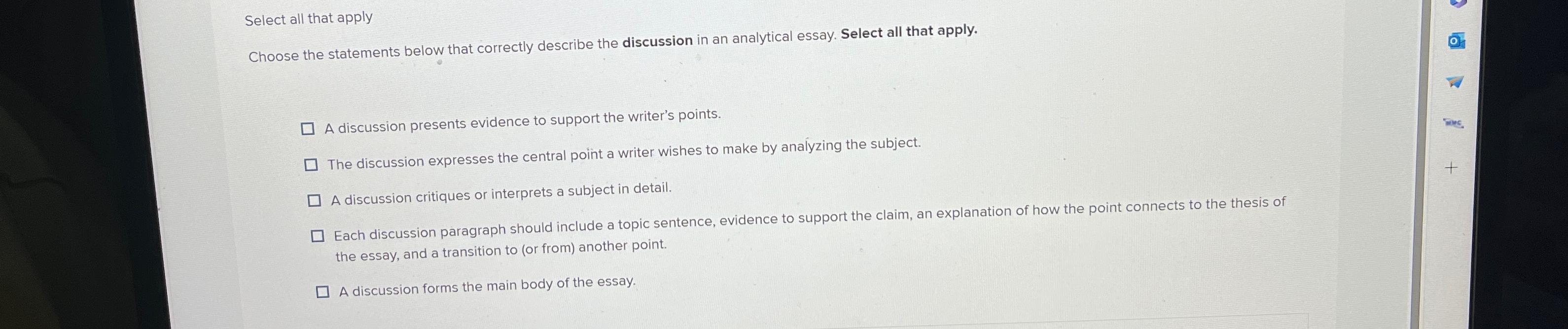 Solved Select all that applyChoose the statements below that | Chegg.com