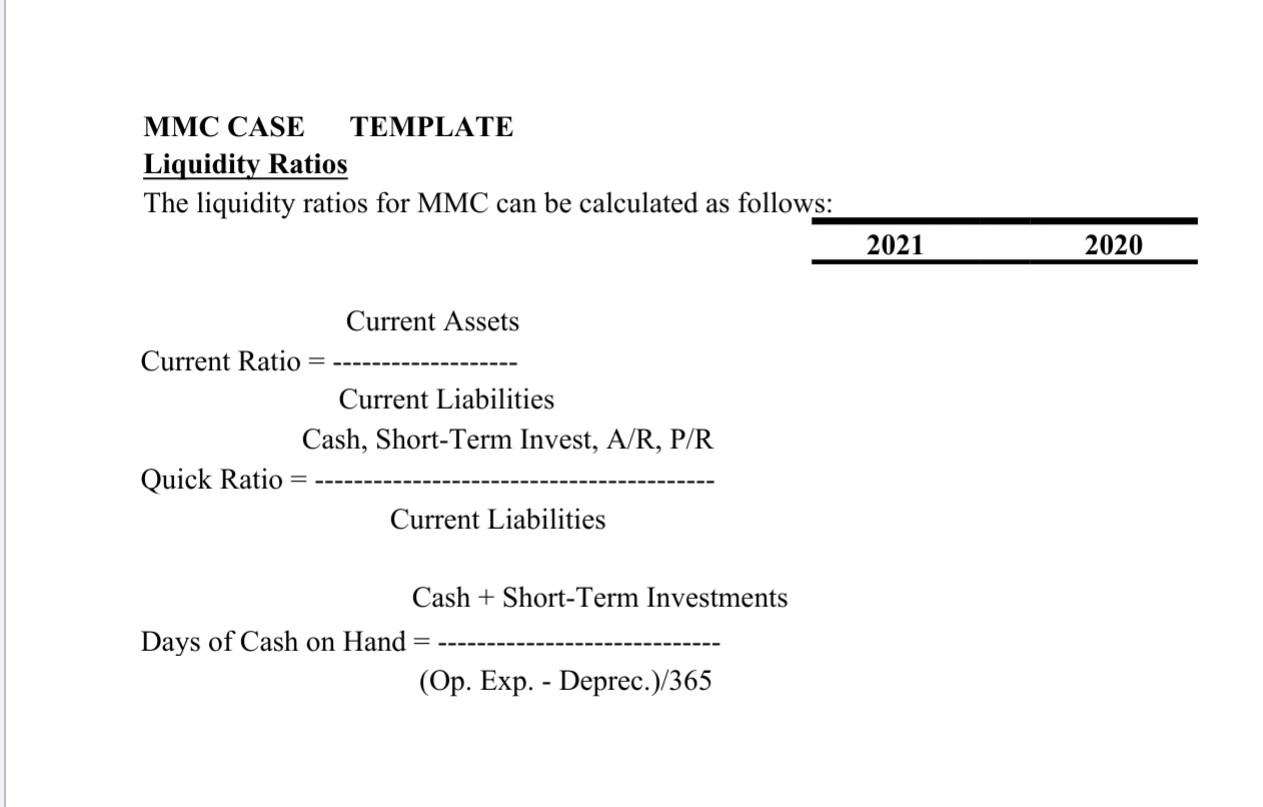 Solved 6. V statements for each item illustrated.MMC CASE | Chegg.com