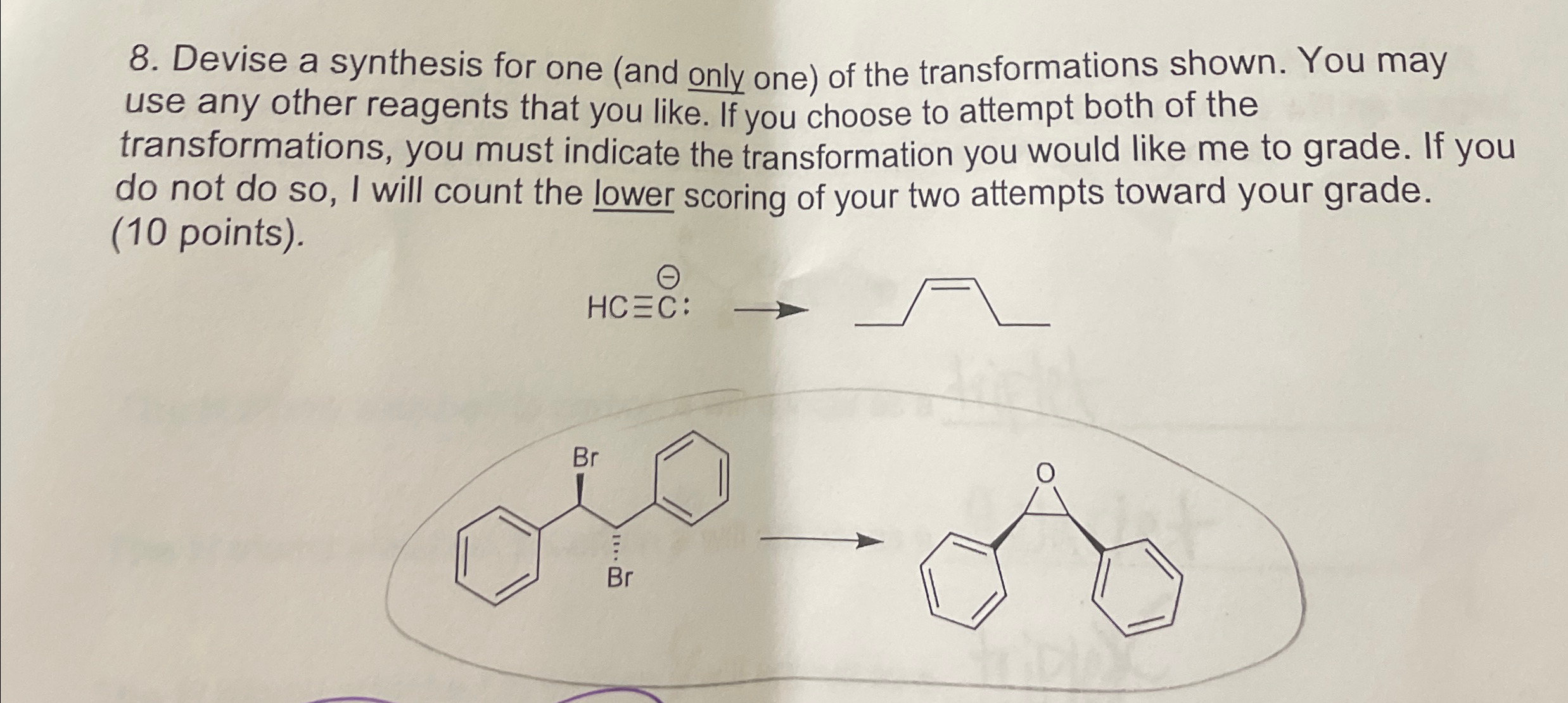 Solved Devise a synthesis for one (and only one) ﻿of the | Chegg.com
