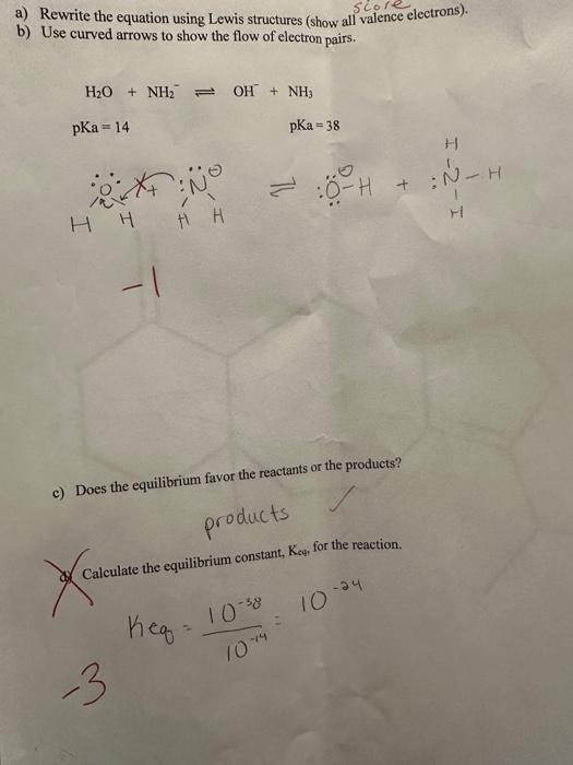 Solved a) Rewrite the equation using Lewis structures (show | Chegg.com