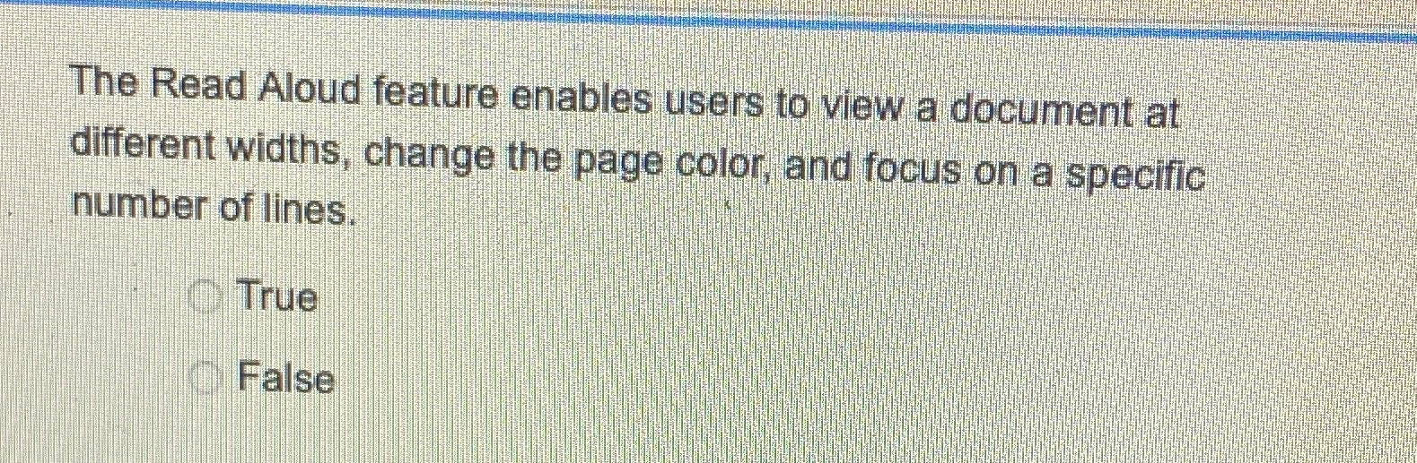 Solved The Read Aloud feature enables users to view a | Chegg.com