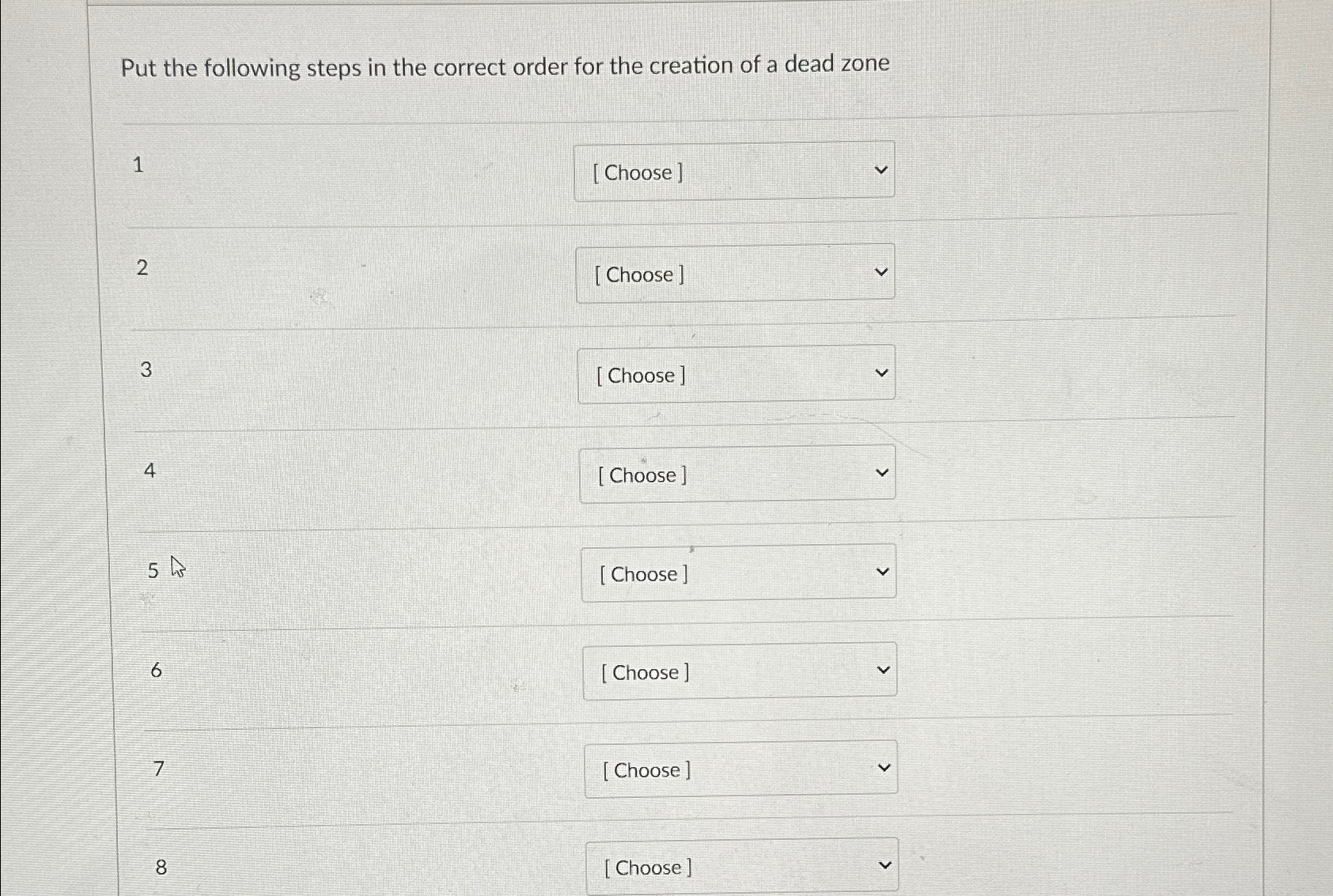 Solved Put the following steps in the correct order for the | Chegg.com