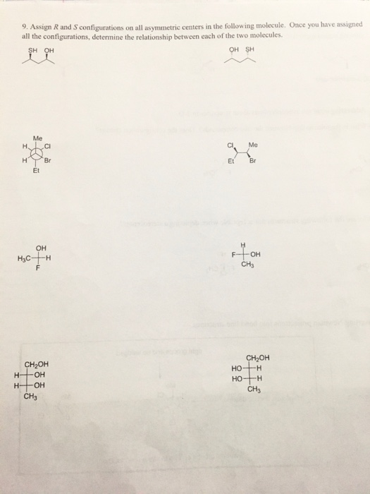 Solved 9. Assign Rand S configurations on all asymmetric | Chegg.com