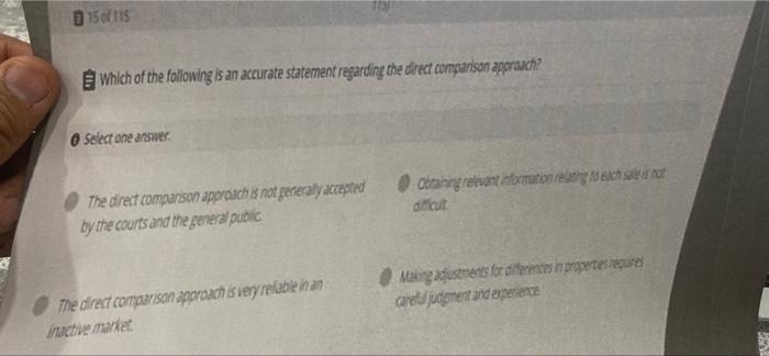 Solved 15 of 11 Which of the following is an accurate | Chegg.com