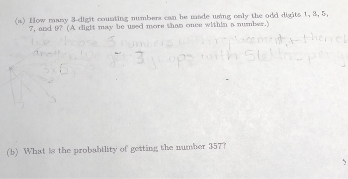 Solved (a) How many 3-digit counting numbers can be made | Chegg.com