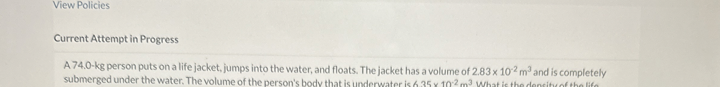 Solved View PoliciesCurrent Attempt in ProgressA 74.0-kg | Chegg.com