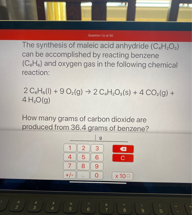 Solved Question 1.b of 50 The synthesis of maleic acid | Chegg.com