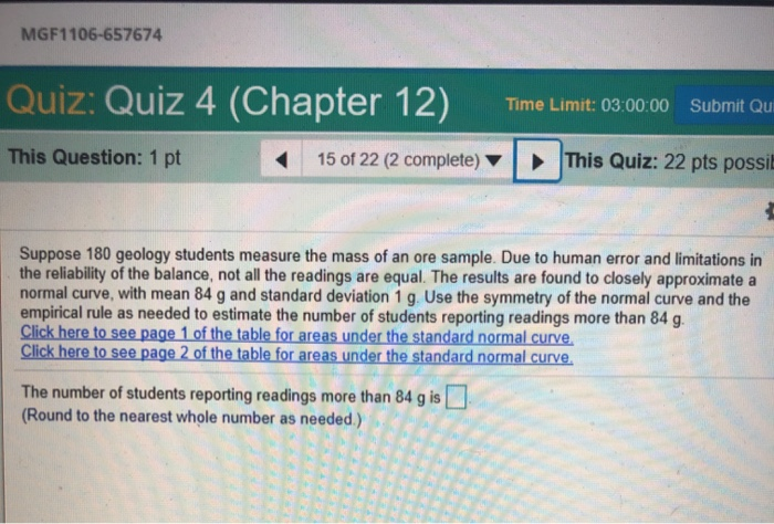 Solved MGF1106-657674 Quiz: Quiz 4 (Chapter 12) Time Limit: | Chegg.com