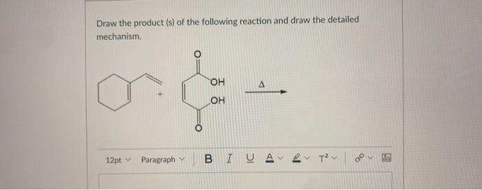 Solved Draw the product (s) of the following reaction and | Chegg.com