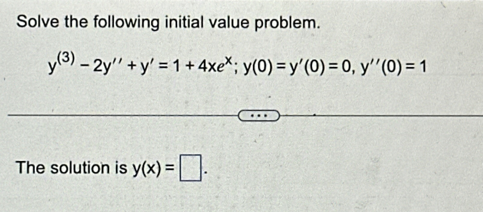 Solved Solve the following initial value | Chegg.com