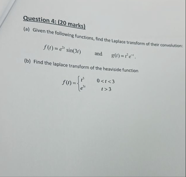 Solved Question 4: (20 ﻿marks)(a) ﻿Given the following | Chegg.com