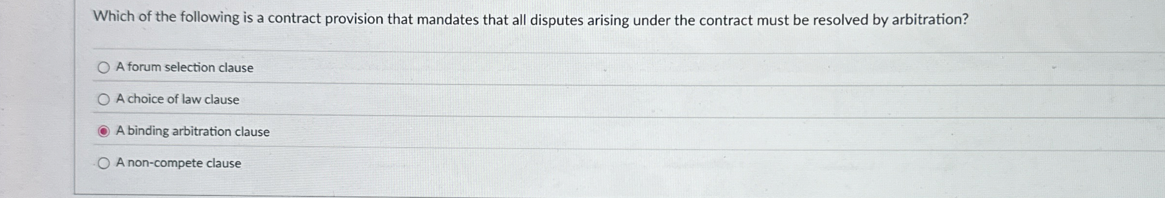 Solved Which of the following is a contract provision that | Chegg.com