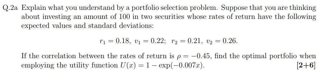 .2a Explain what you understand by a portfolio | Chegg.com