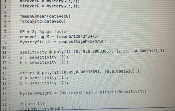 Solved MATLAB HELP!im trying to find the mystery weight. we | Chegg.com
