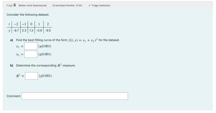 Solved Consider the following dataset. a) Find the best | Chegg.com