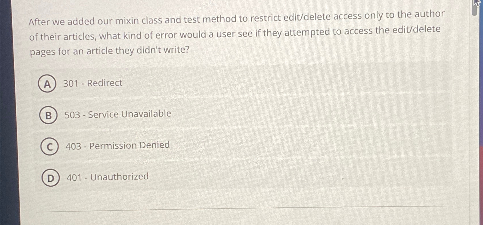 Solved After we added our mixin class and test method to | Chegg.com