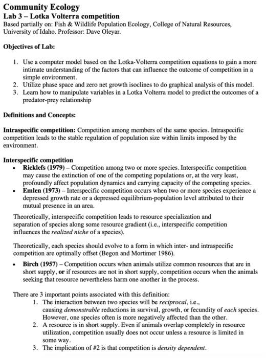 Zero-growth isoclines \& Phase Space We can analyze | Chegg.com