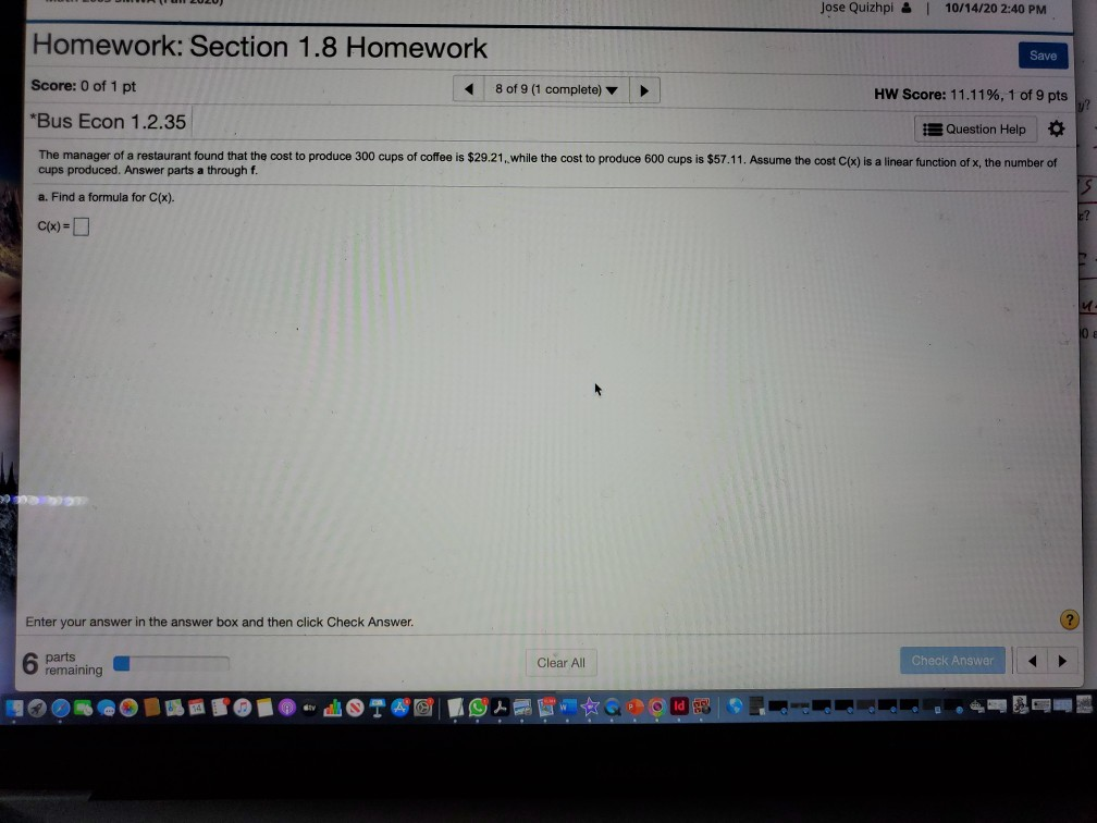 Solved Homework Section 1 8 Homework Score 0 Of 1 Pt 6 Of