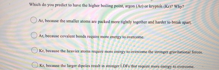 Solved Which do you predict to have the higher boiling | Chegg.com