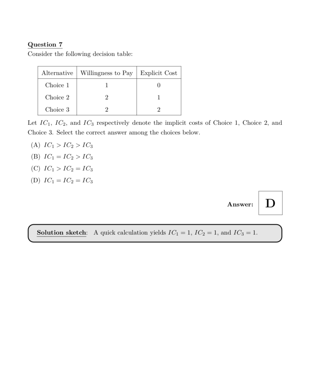 Solved Question 7Consider the following decision table:Let | Chegg.com