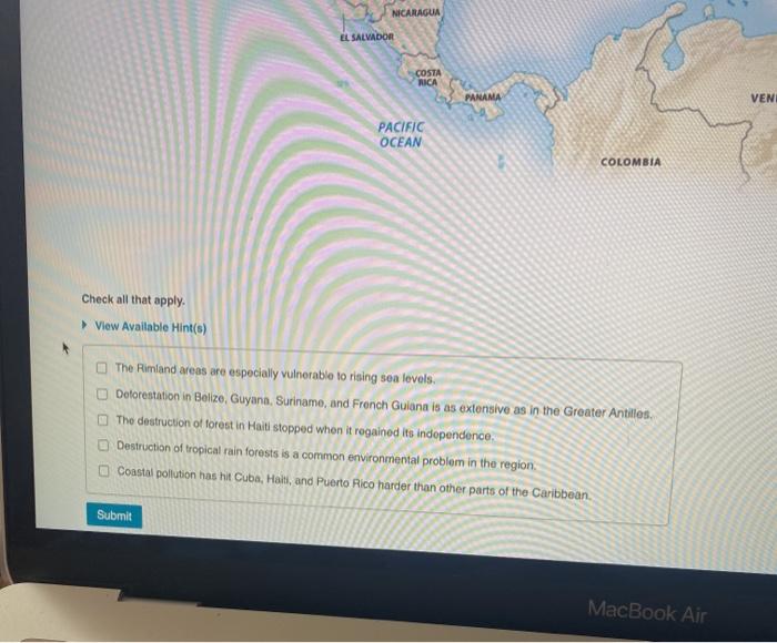Solved Using the information included in the map above to | Chegg.com