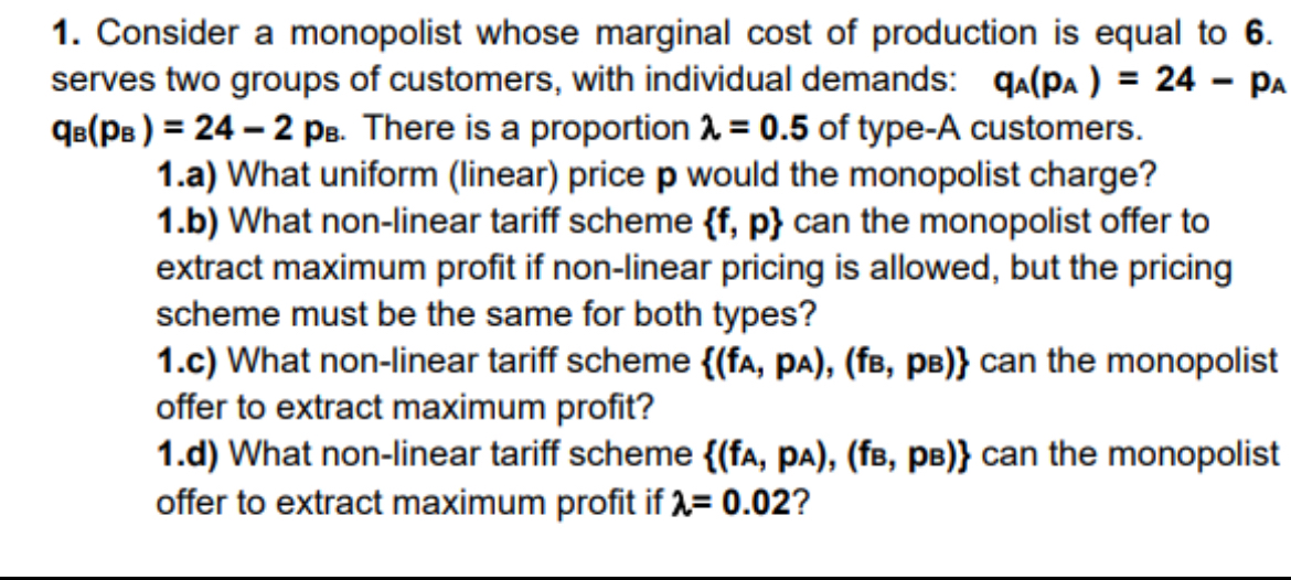 Solved Consider a monopolist whose marginal cost of | Chegg.com