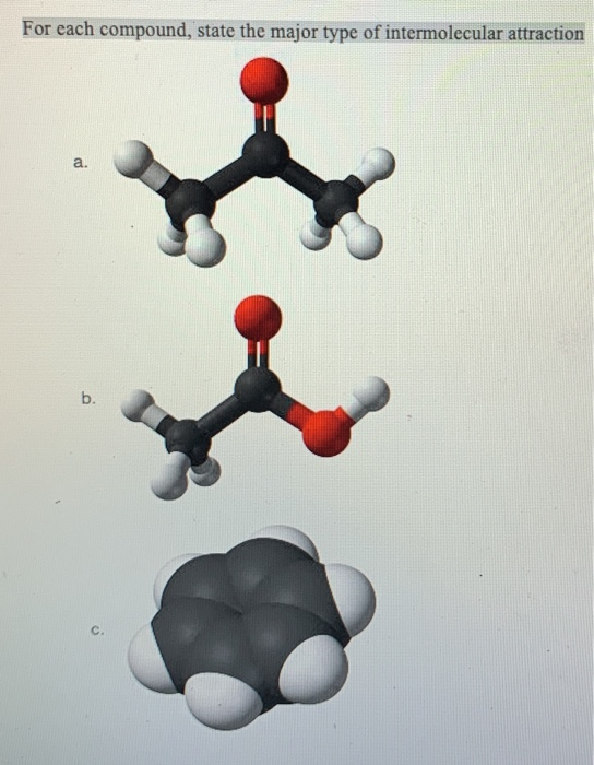 Solved For each compound, state the major type of | Chegg.com