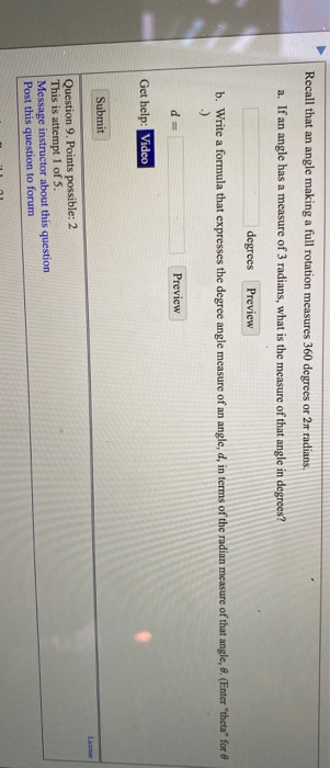 Solved A Recall That An Angle Making A Full Rotation