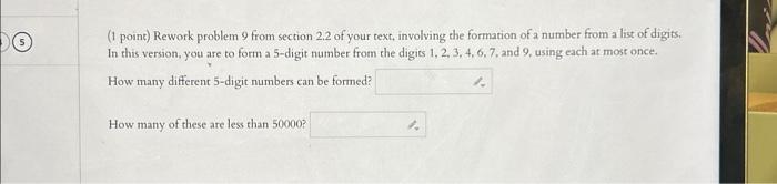 Solved (1 point) Rework problem 9 from section 2.2 of your | Chegg.com