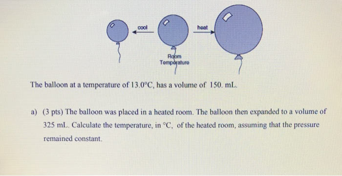 Solved Room Temperaturo The balloon at a temperature of | Chegg.com