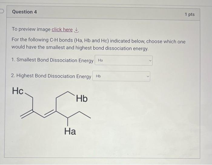 Solved To preview image click here ↓ For the following C−H | Chegg.com