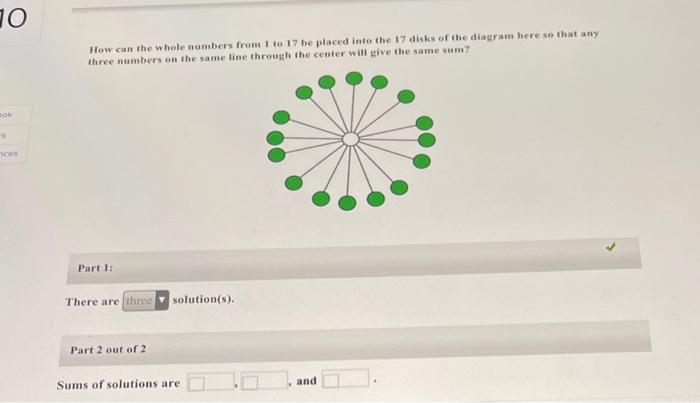 Solved 10 How can the whole numbers from 1 to 17 be placed | Chegg.com