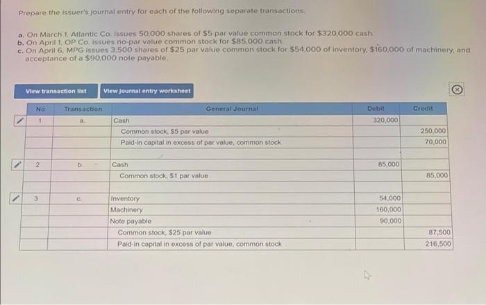 Solved Prepare the issuer's journal entry for each of the | Chegg.com