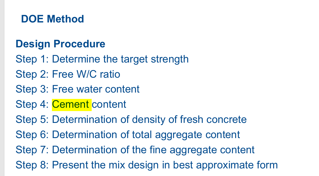 i alread DOE Method Design Procedure Step 1: | Chegg.com