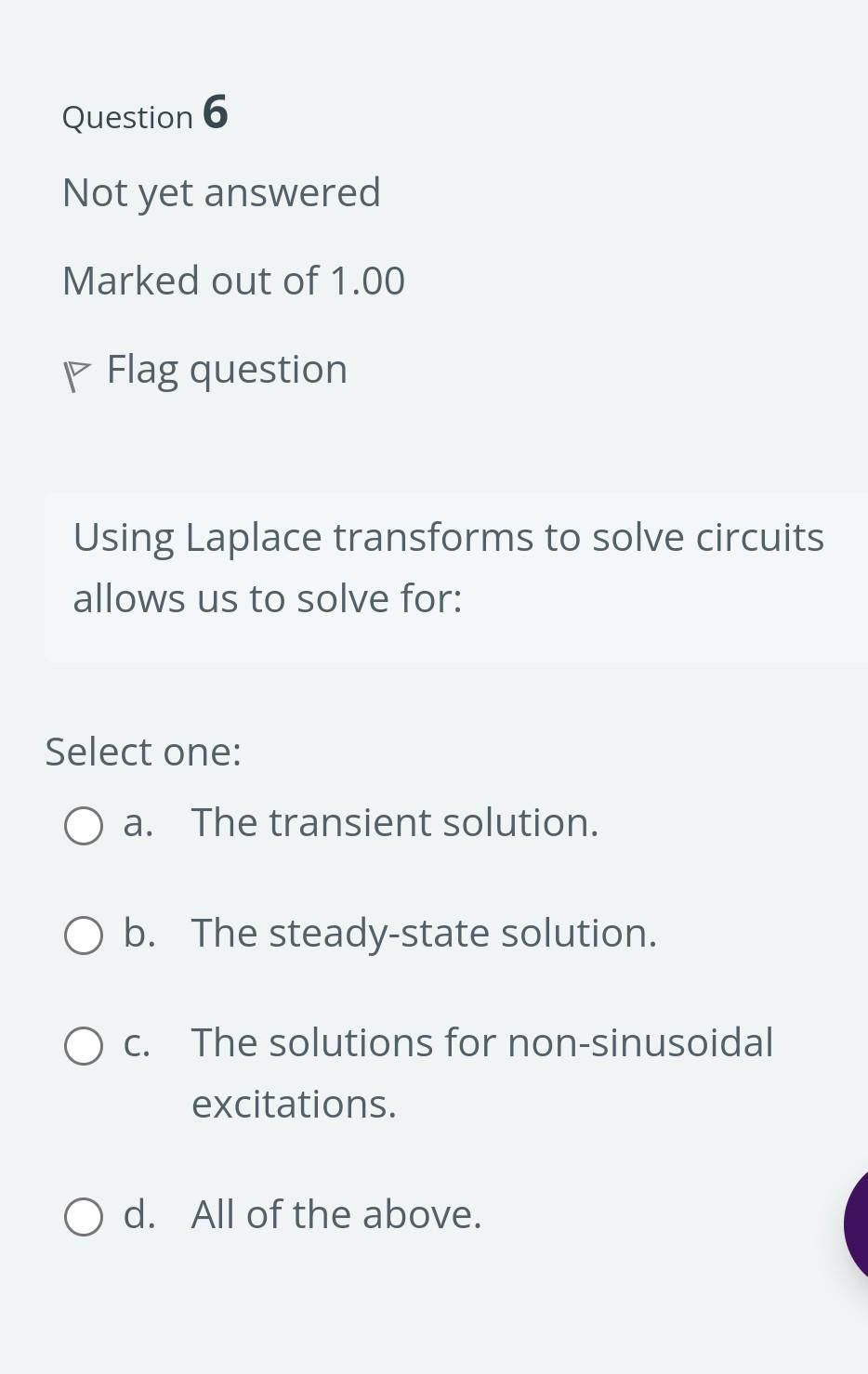 Solved Question 6 Not yet answered Marked out of 1.00 Flag | Chegg.com