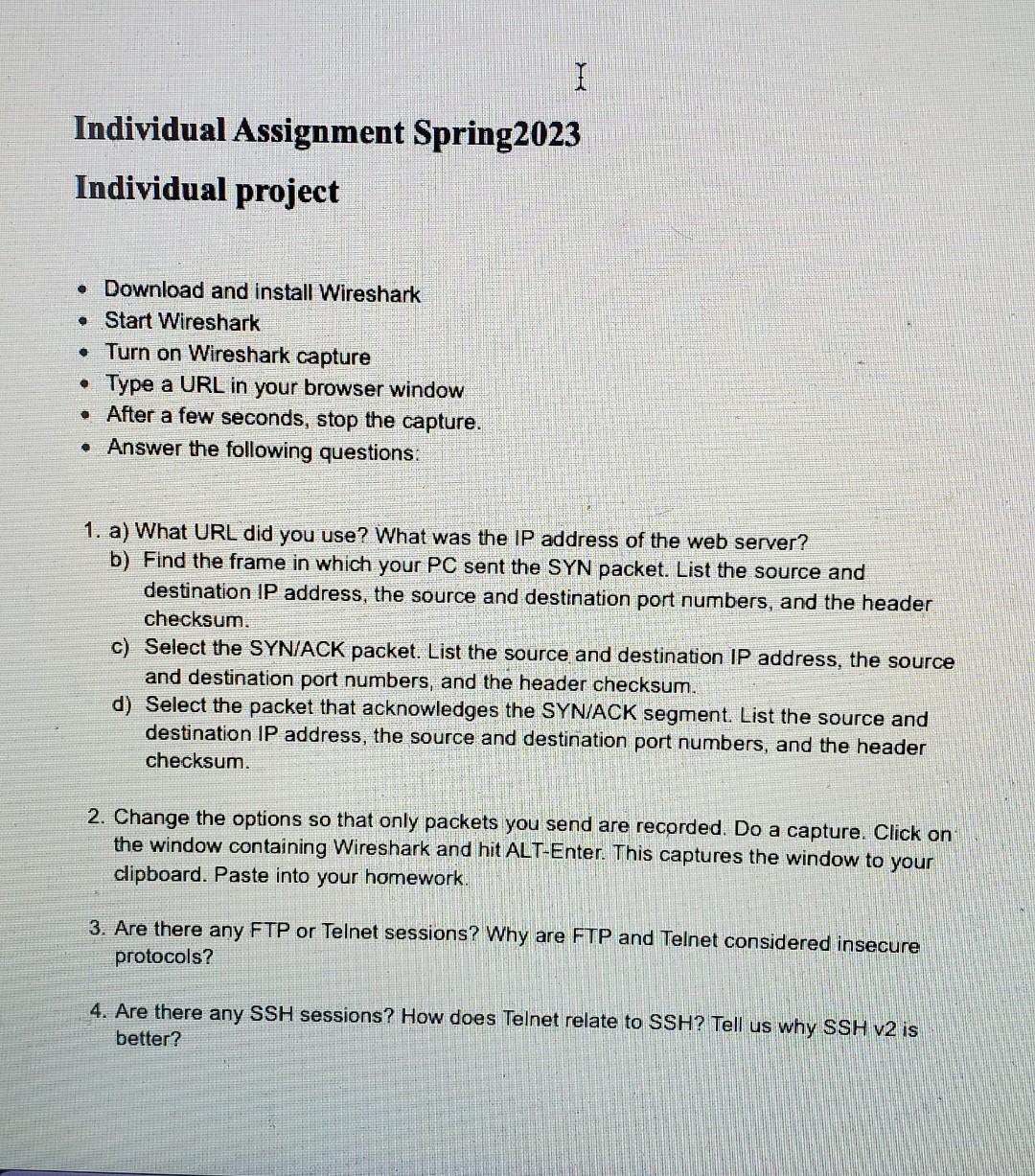 Solved Individual Assignment Spring2023 Individual project - | Chegg.com